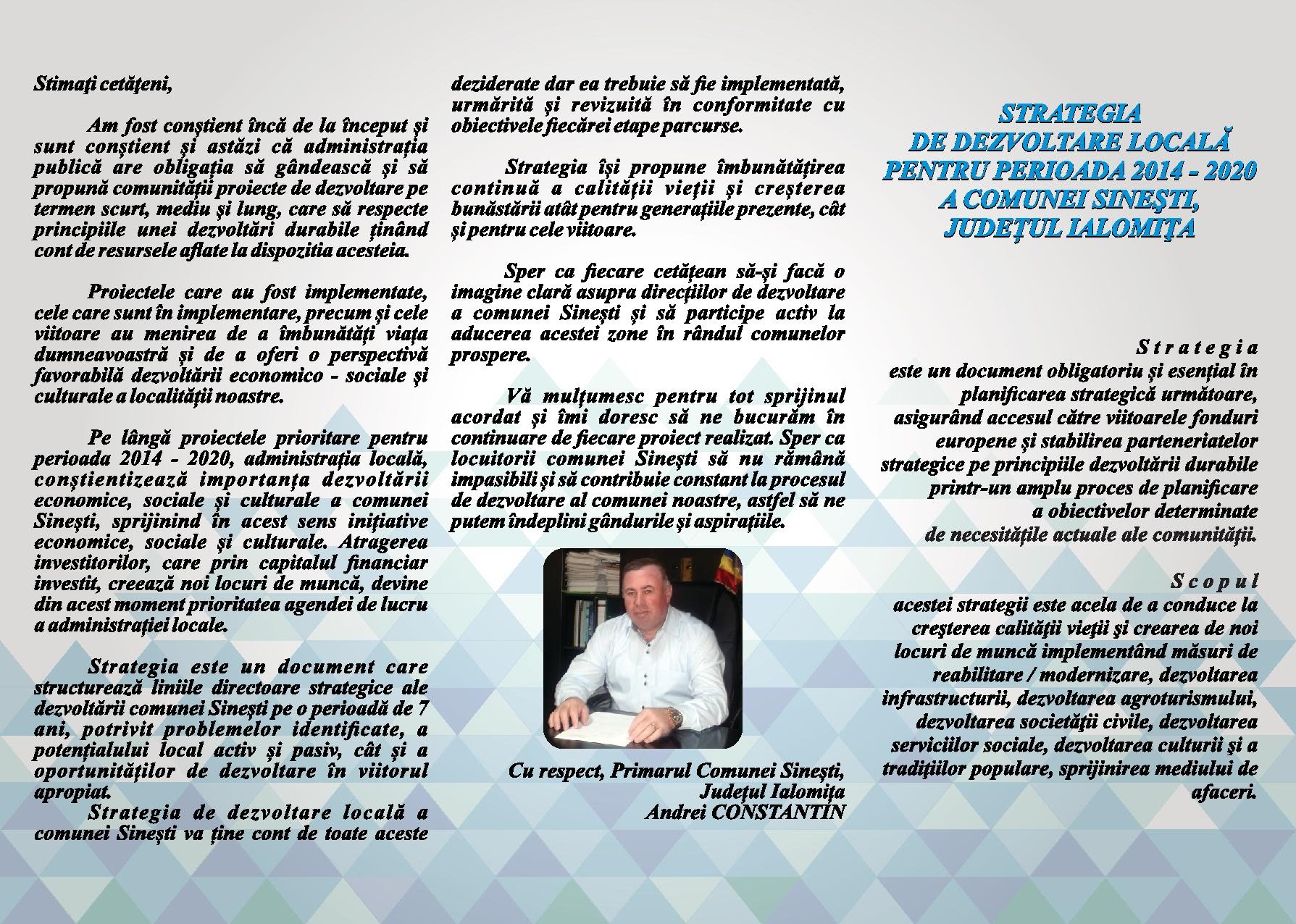 Proiecte Investitionale - Primaria Sinesti : Primaria Sinesti