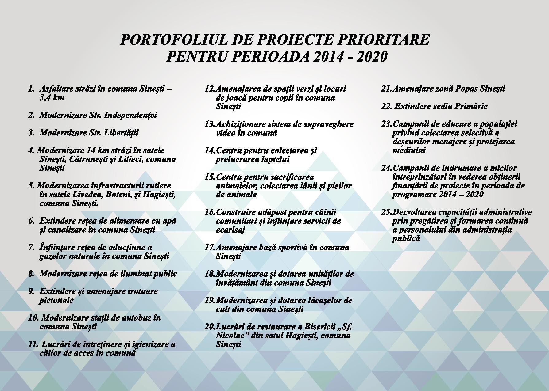 Proiecte Investitionale - Primaria Sinesti : Primaria Sinesti